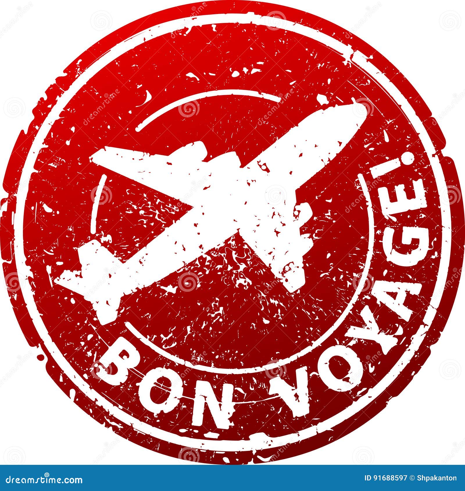 Bon Voyage Red Vector Grunge Style Rubber Stamp Stock Vector ...