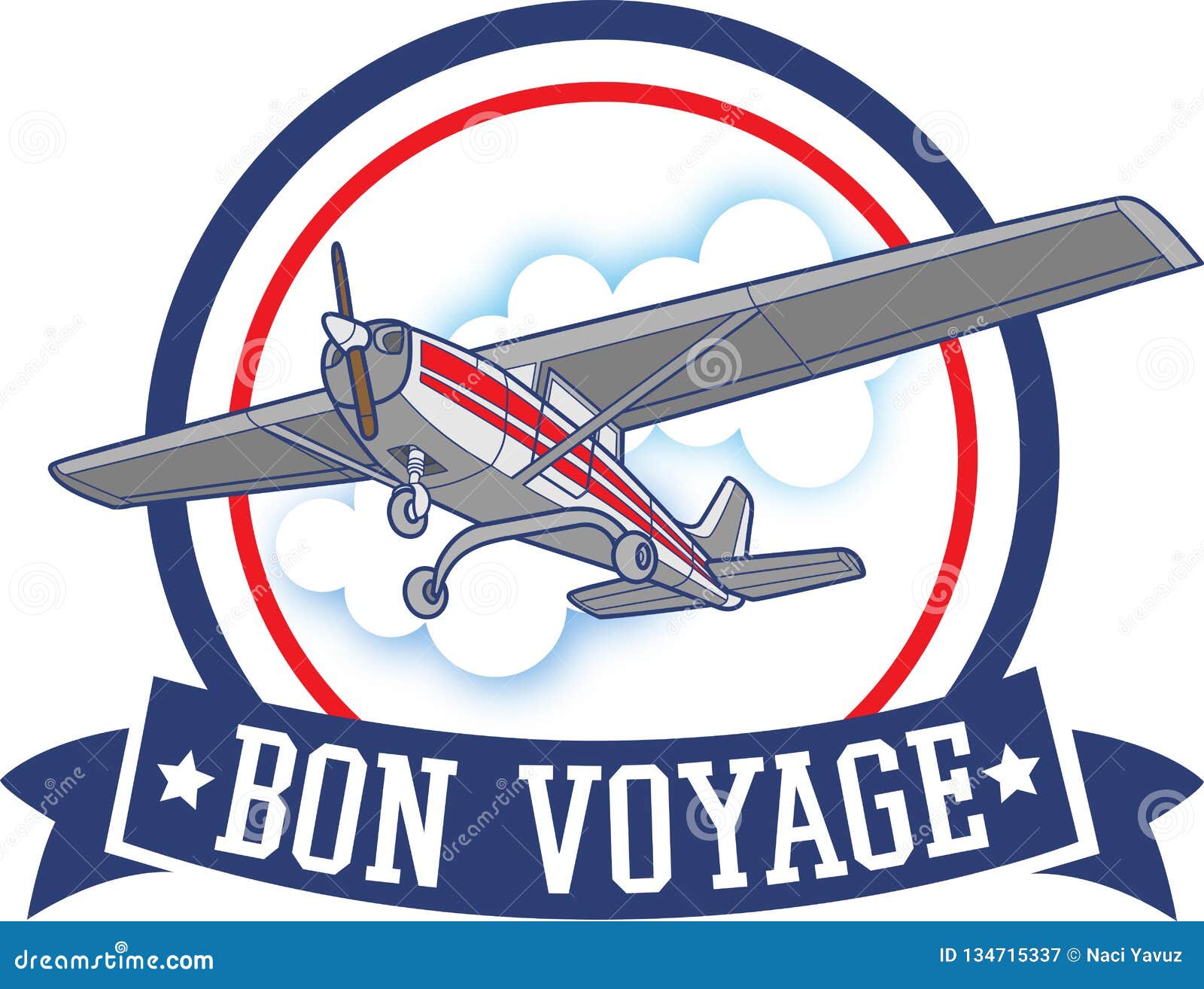 Bon Voyage, Label Design, Vector Illustration Stock Vector ...
