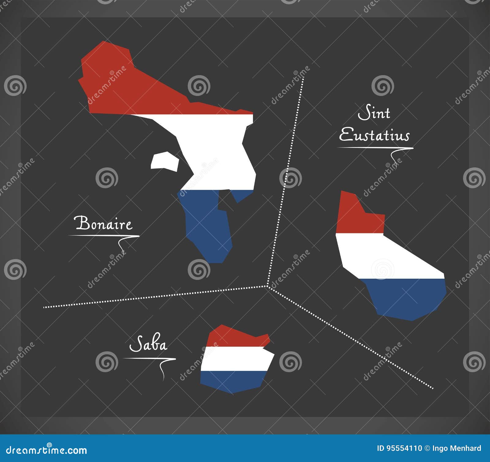 Bonaire- - Sint- Eustatius - Saba Netherlands-Karte Vektor Abbildung ...