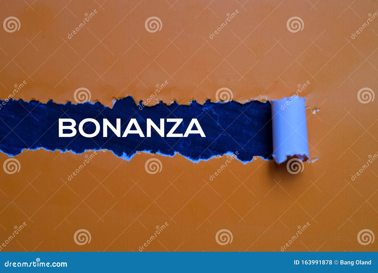 Bonanza Text Written in Torn Paper Stock Photo - Image of empty, edge ...