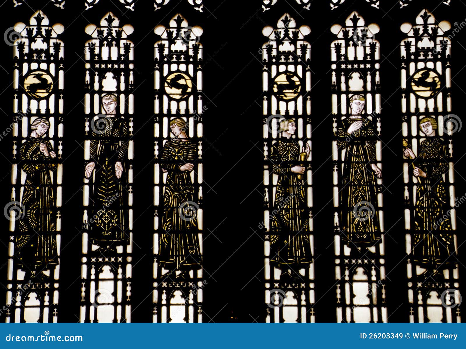 Bonawit Stained Glass Medieval Figures Yale Stock Image - Image of ...