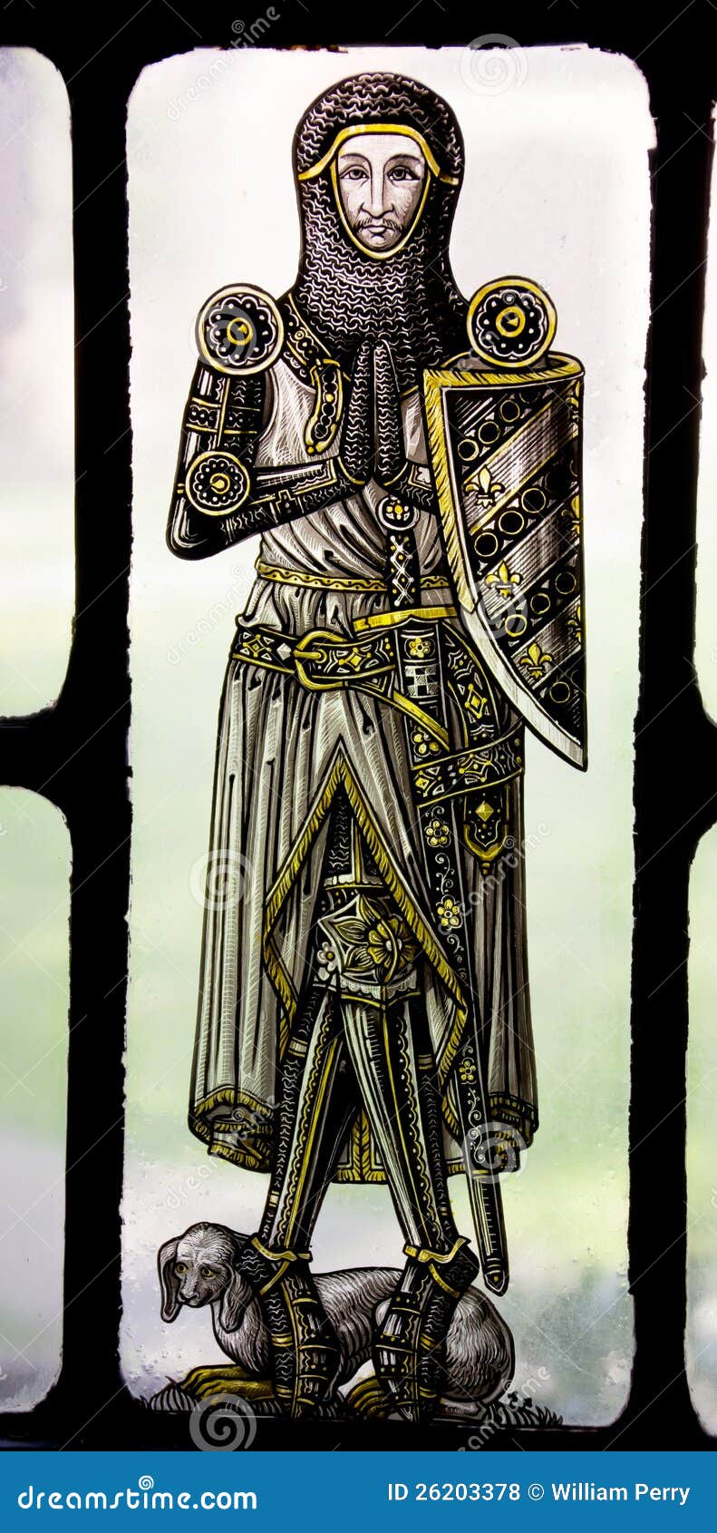 Bonawit Stained Glass Medieval Knight Yale Stock Illustration ...
