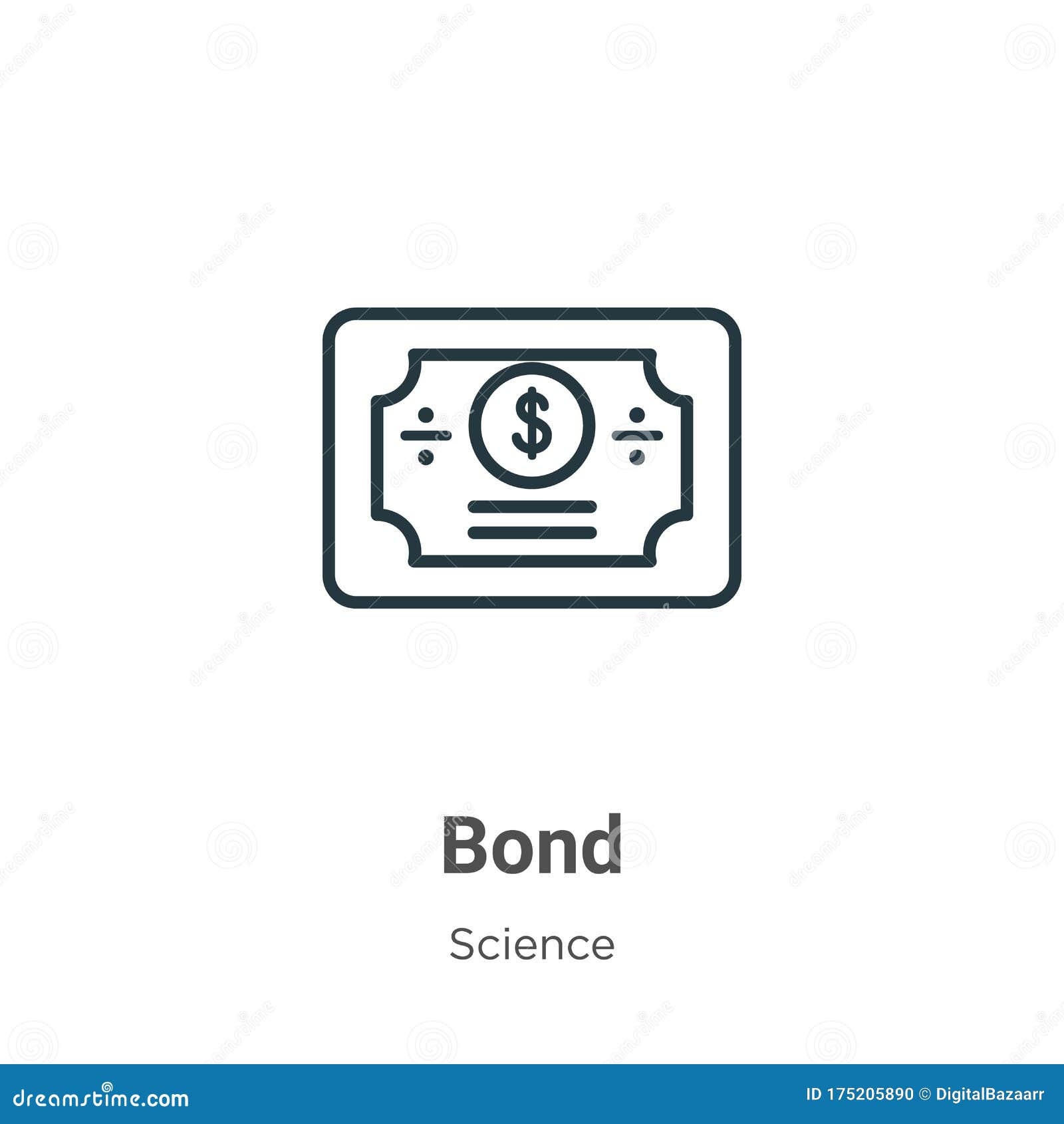 Bond Outline Vector Icon. Thin Line Black Bond Icon, Flat Vector Simple ...