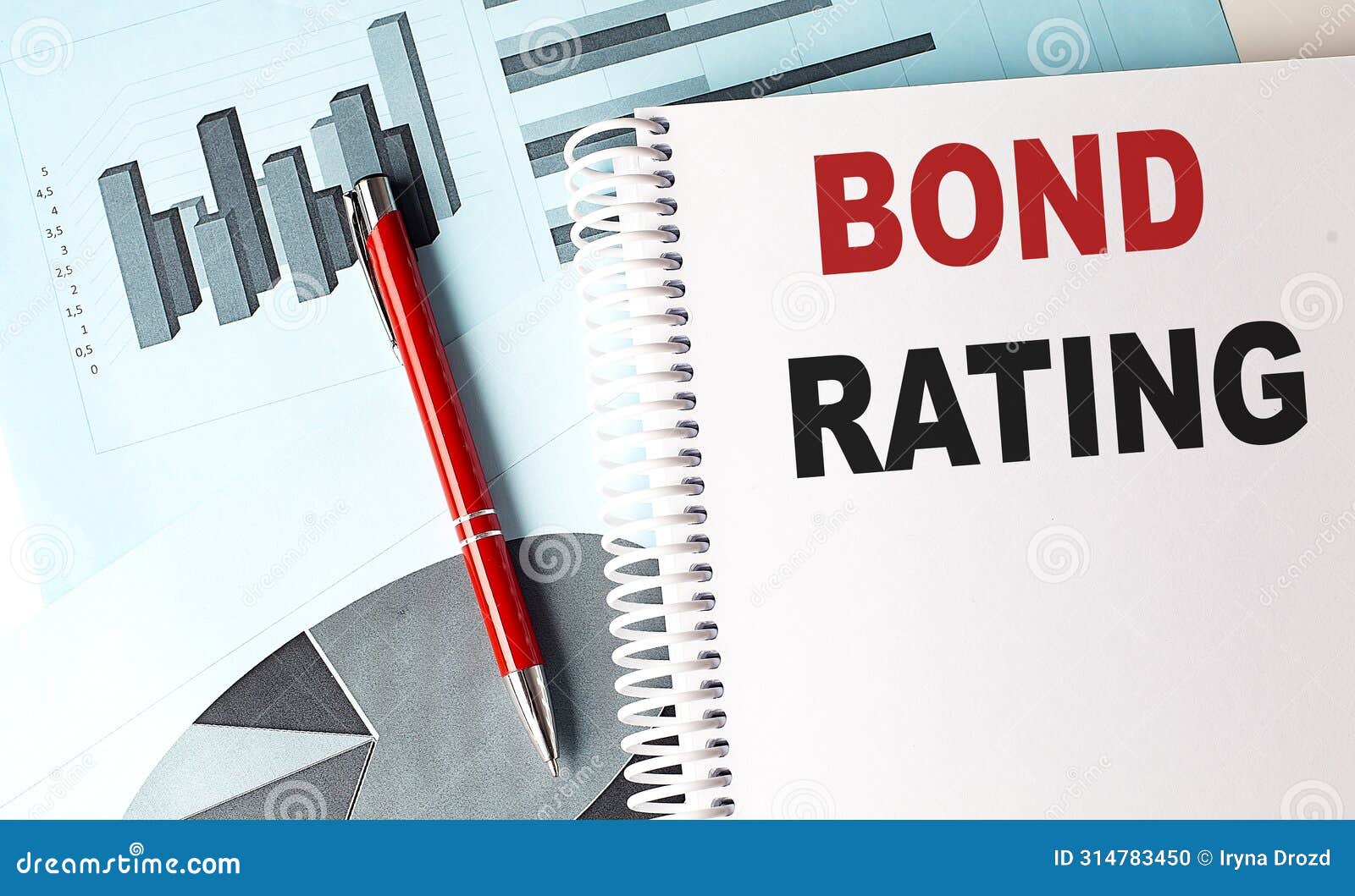 BOND RATING Text on Notebook on Chart Background Stock Photo - Image of ...