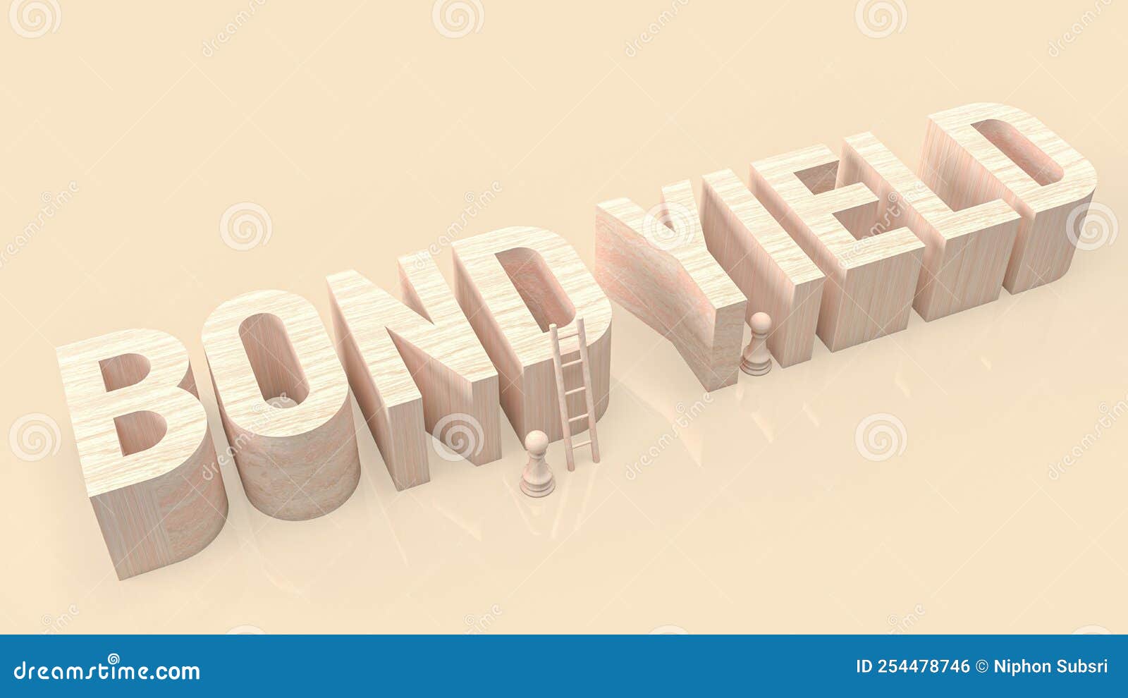The Bond Yield Wood Text for Business Concept 3d Rendering Stock ...