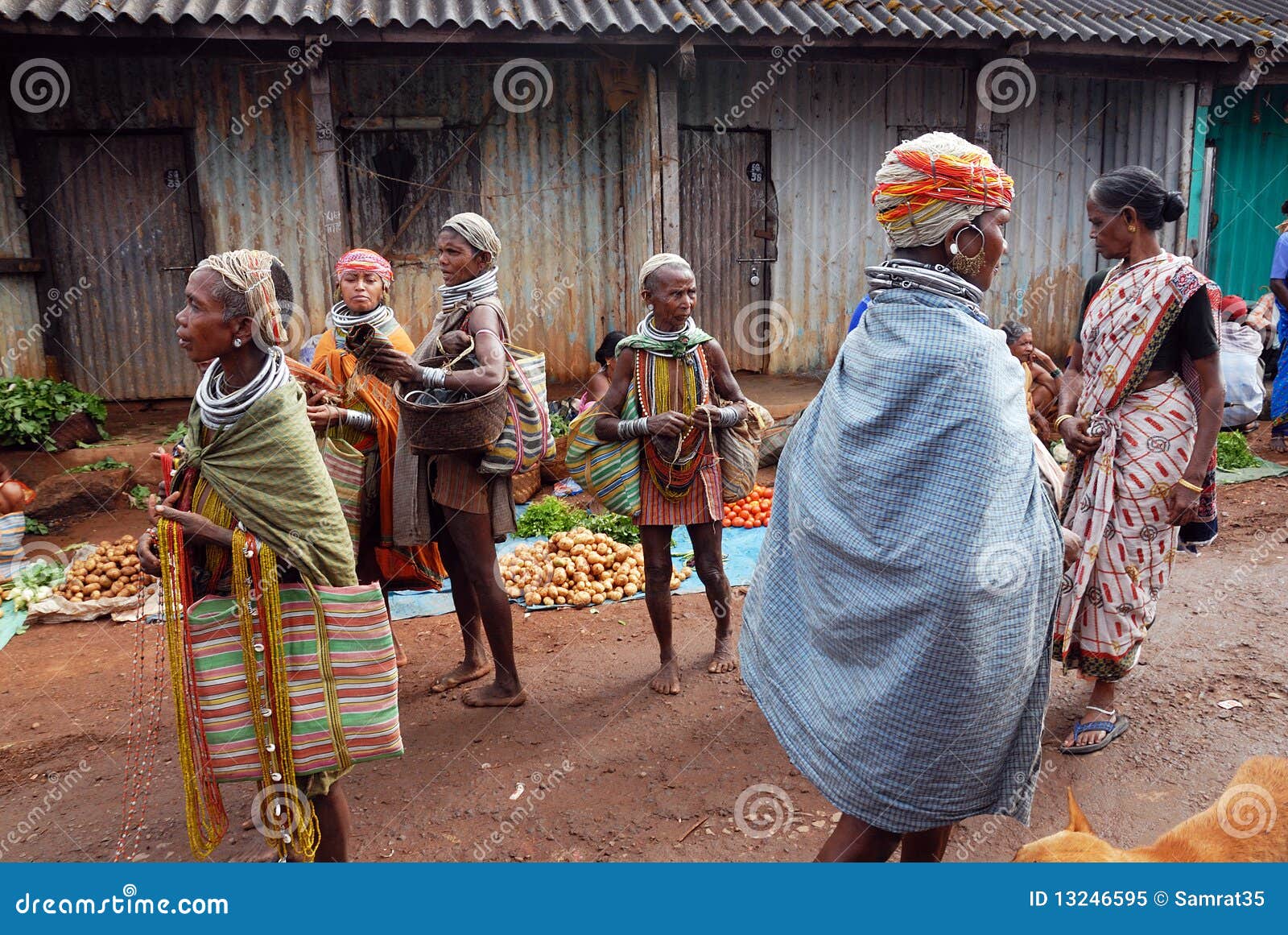 Bonda women at the market. editorial image. Image of minority - 13246595