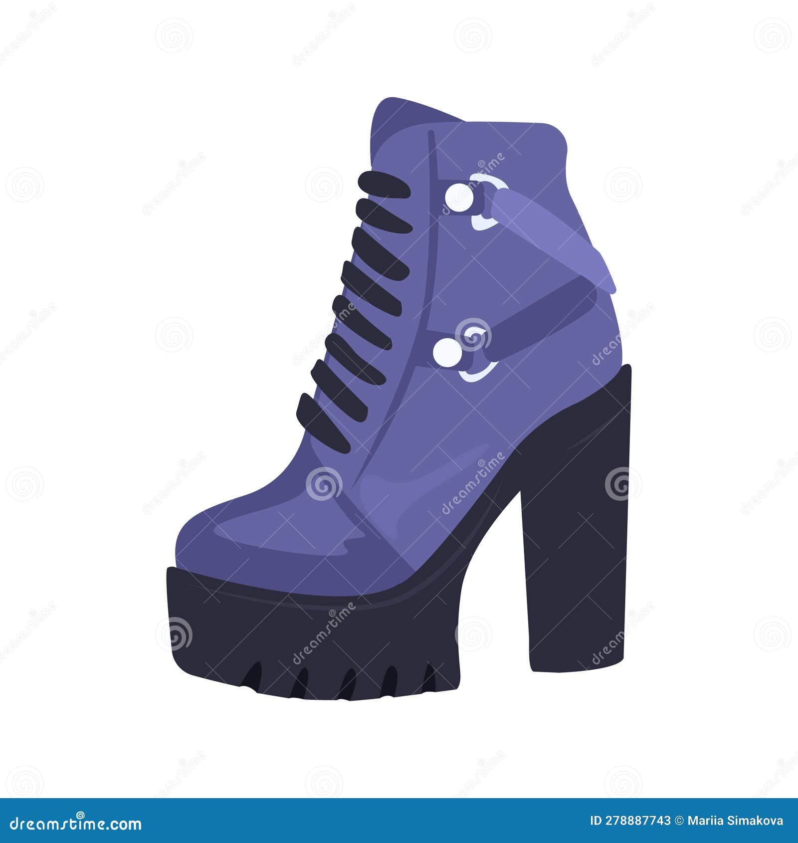 Bondage Boots Illustration in Color Cartoon Style. Editable Vector ...