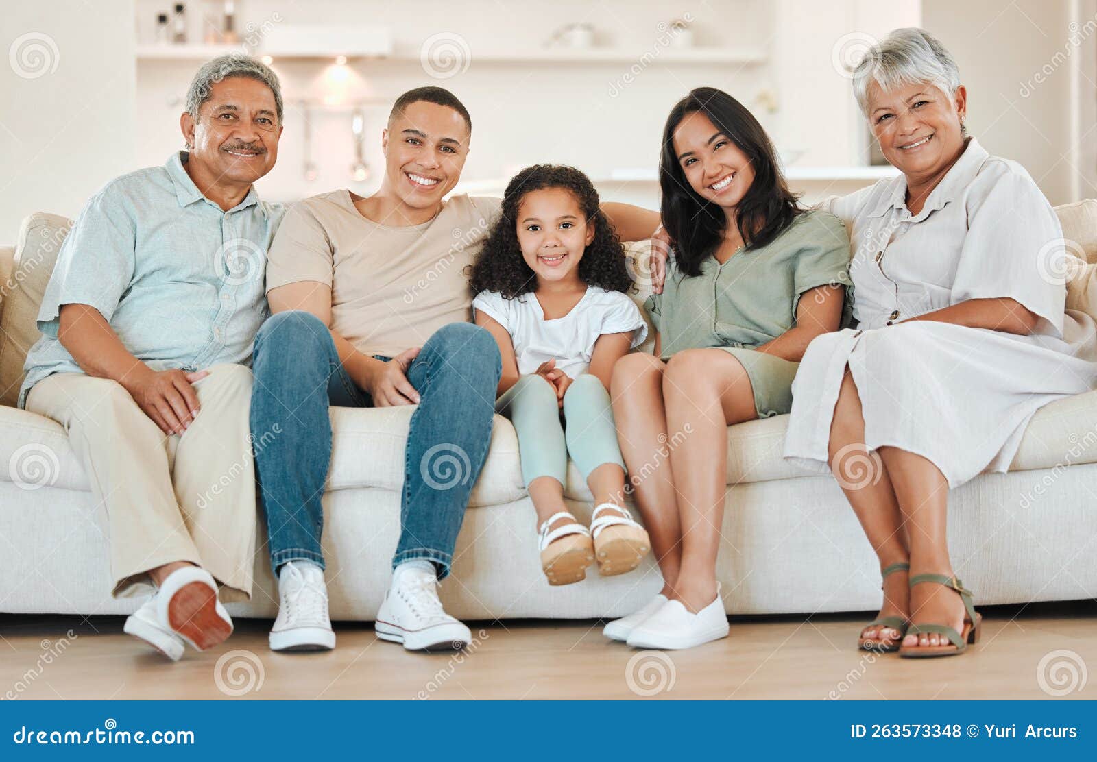 Bonded for Life. a Beautiful Family Bonding on a Sofa at Home. Stock ...