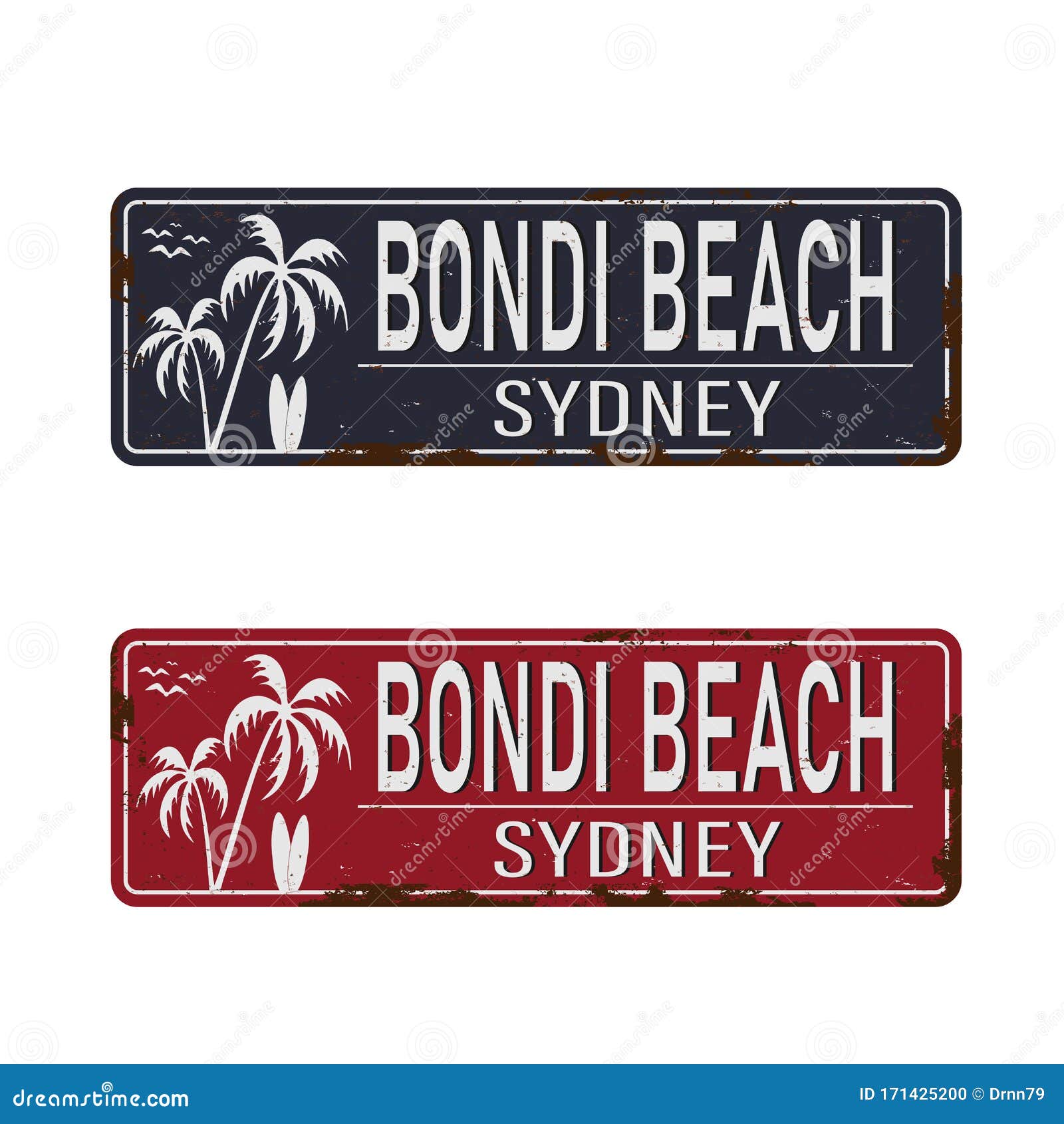 Bondi Beach Vector Art LOGO FRAME BADGE STAMP | CartoonDealer.com ...