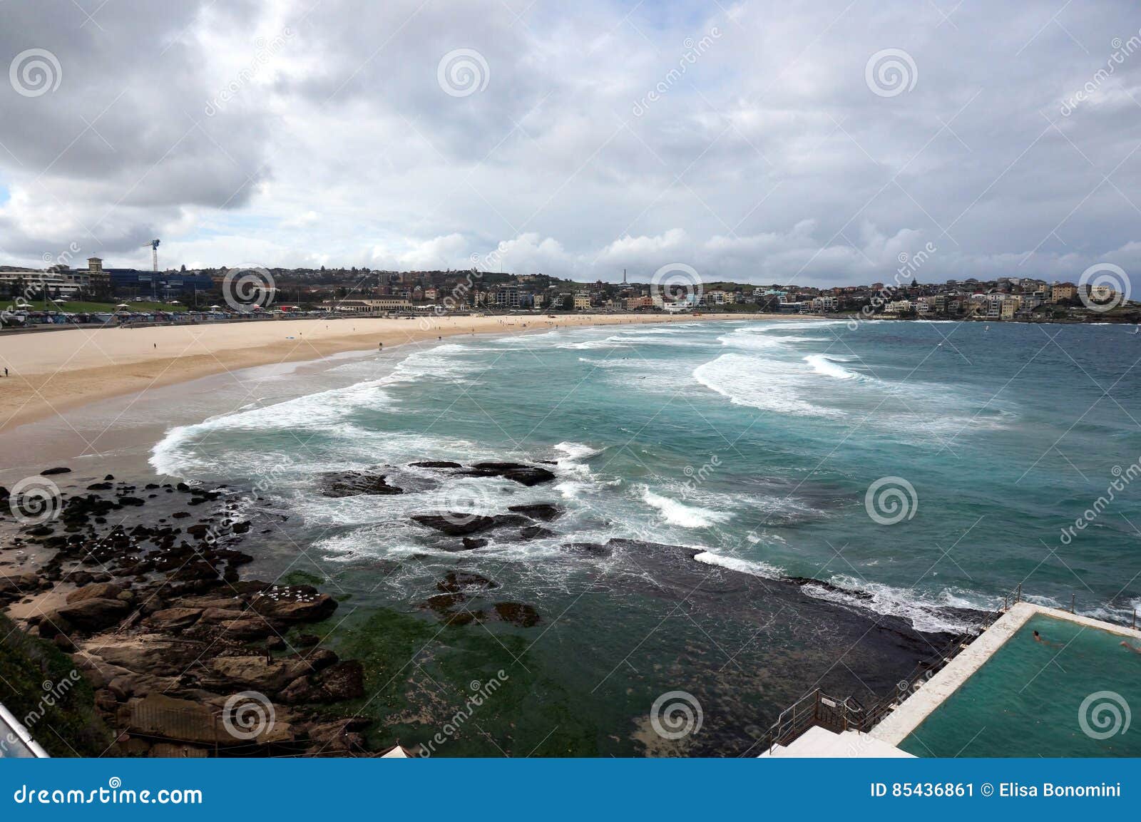 Bondi beach view stock image. Image of scenic, famous - 85436861