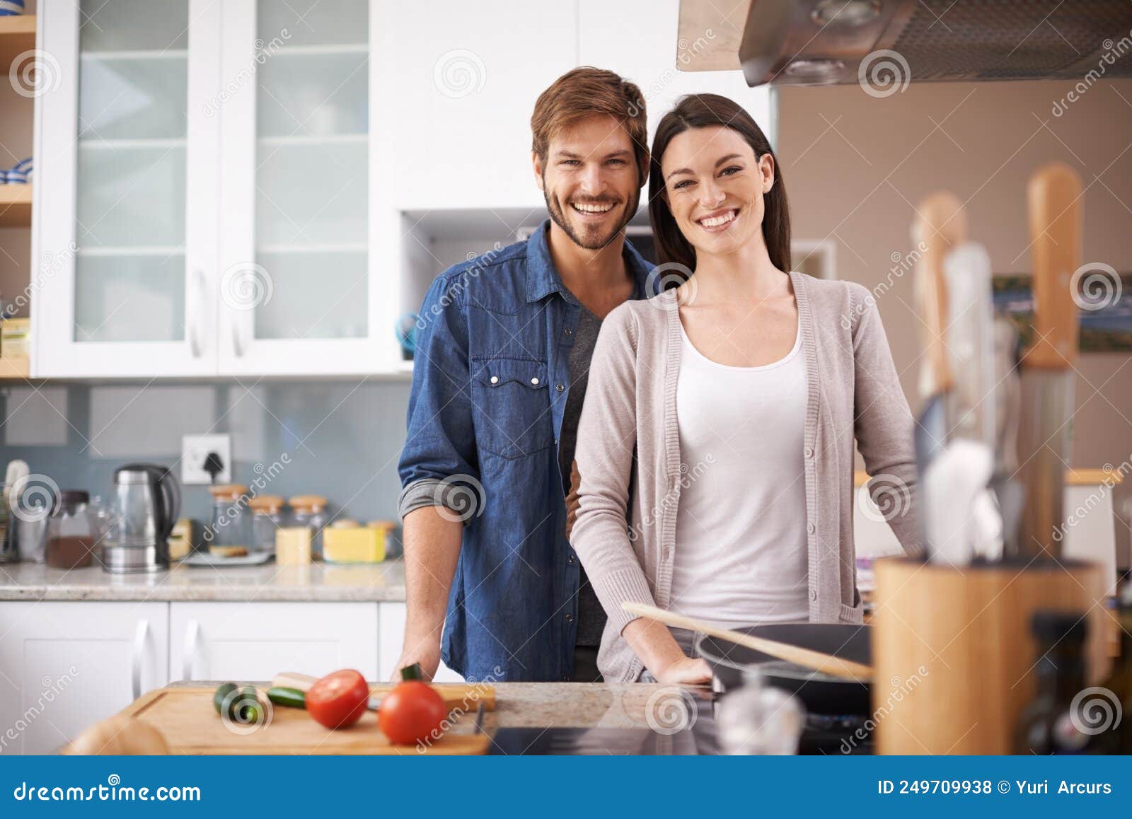 Bonding Over Date Night. a Young Couple Making Dinner Together at Home ...