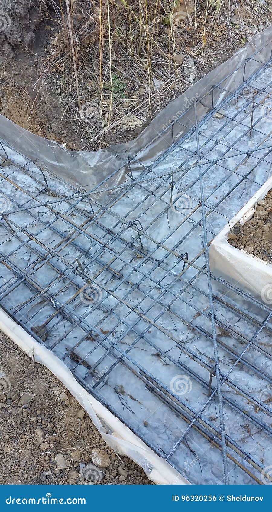 Bonding of reinforcement stock photo. Image of construction - 96320256