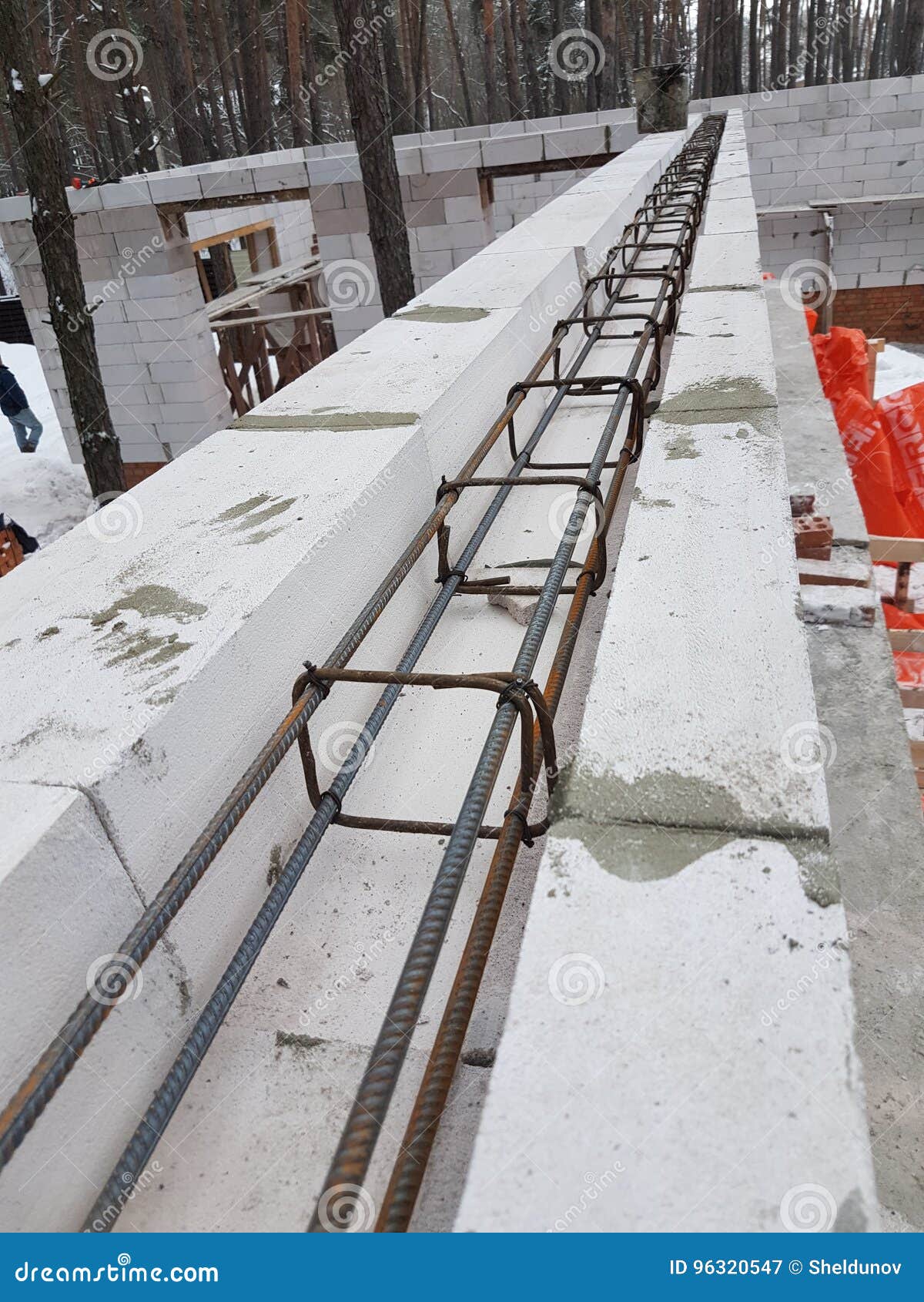 Bonding of reinforcement stock image. Image of formwork - 96320547