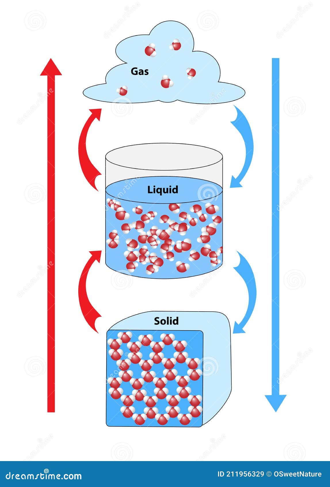 States Matter Work Sheet.Illustration Of Solid Liquid Gas Molecules In ...