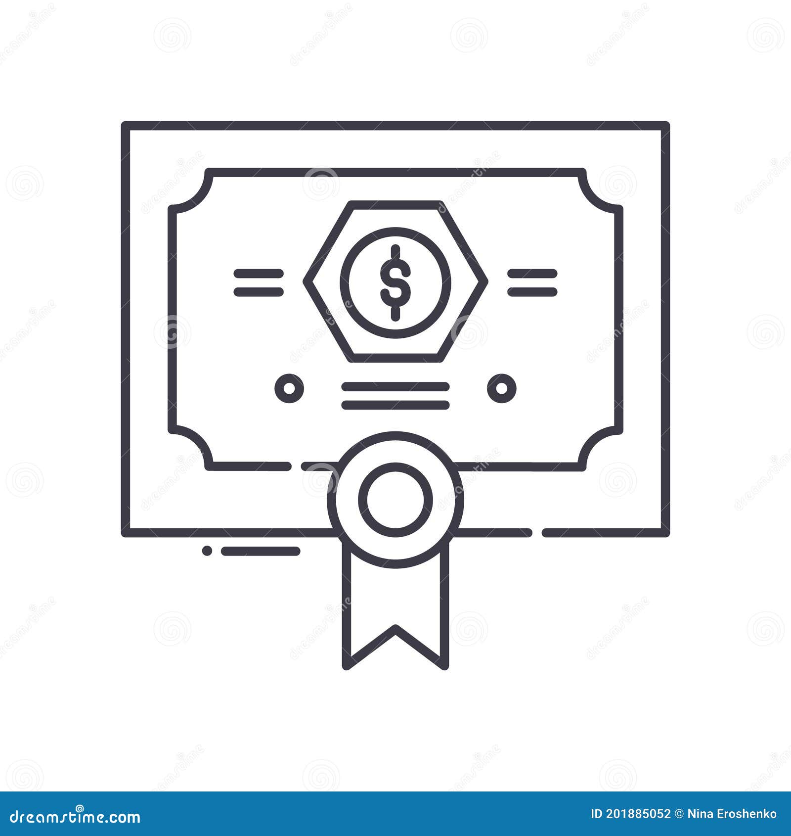 Bonds Outline Icon. Stock Share Certificate Market Symbols. Document ...