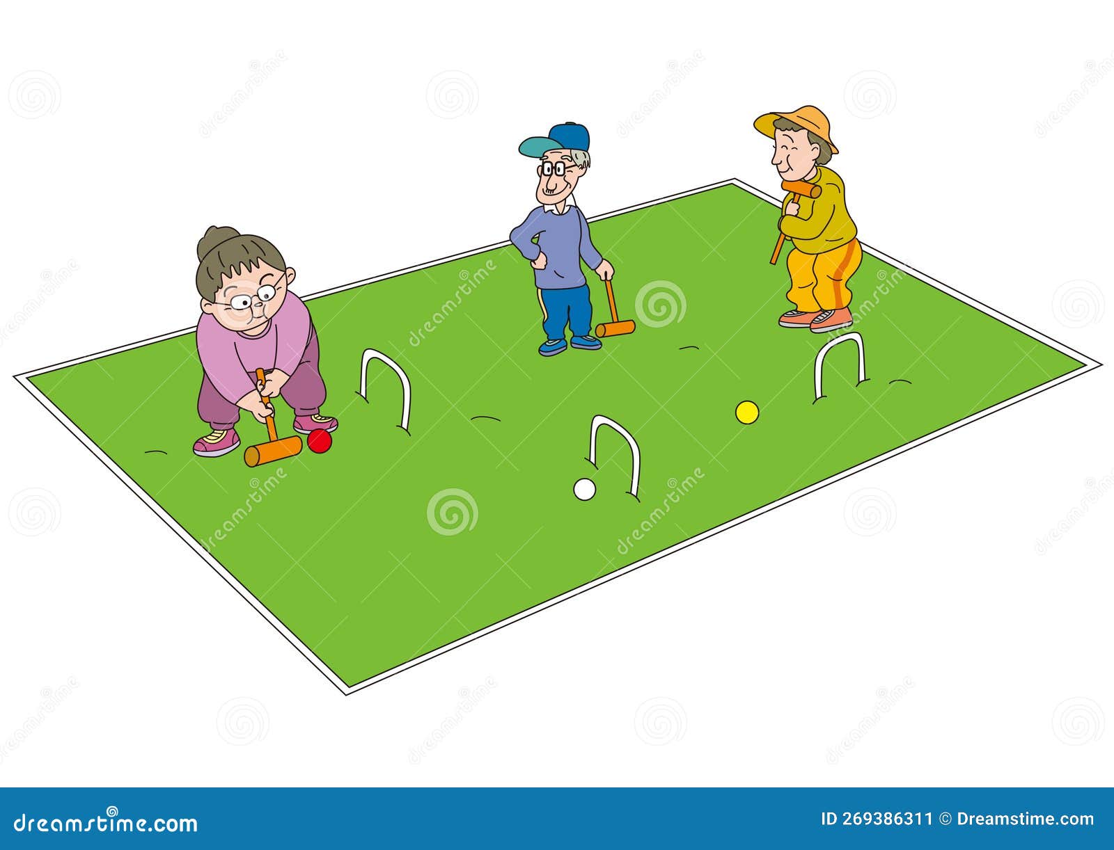 Game of croquet stock vector. Illustration of drawing - 269386311