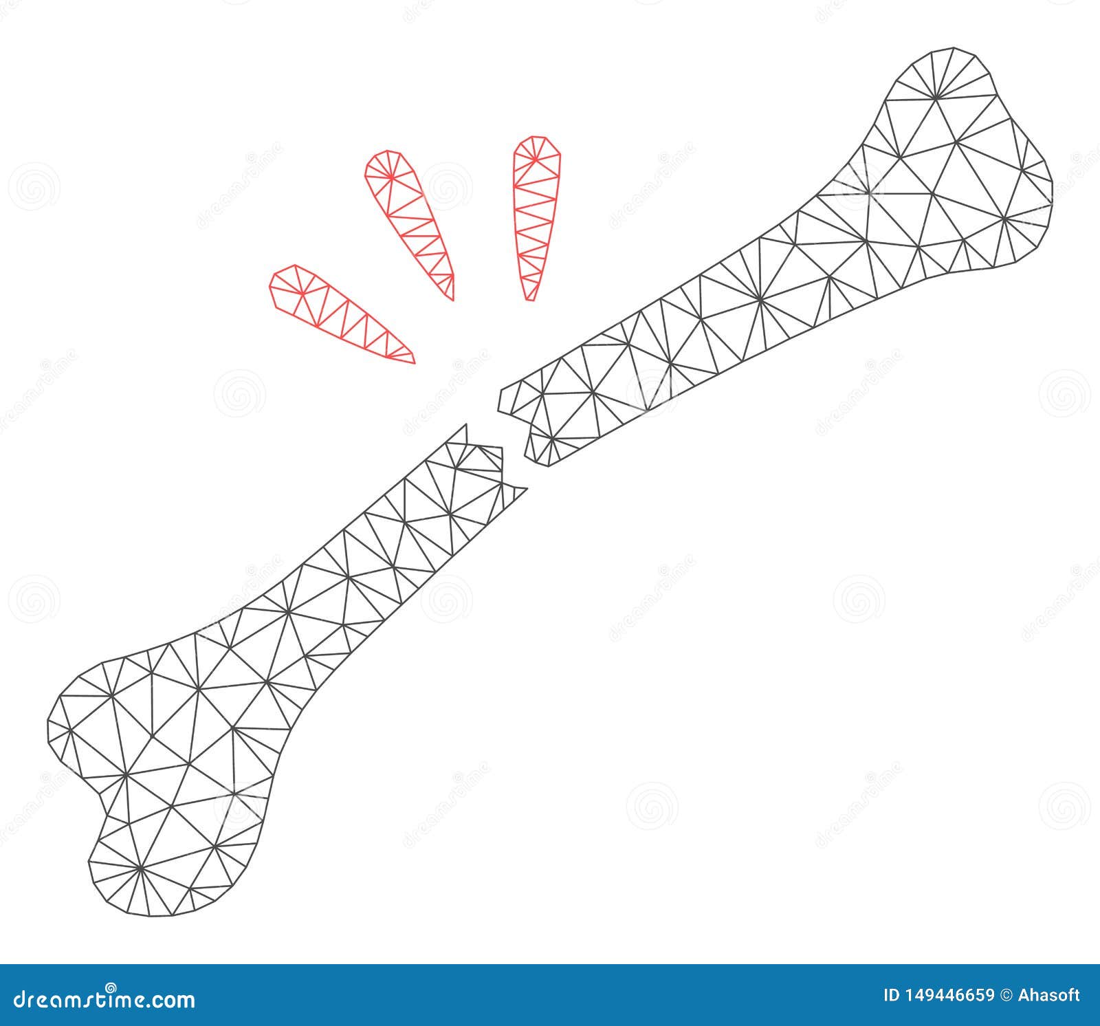 Bone Break Polygonal Frame Vector Mesh Illustration Stock Vector ...