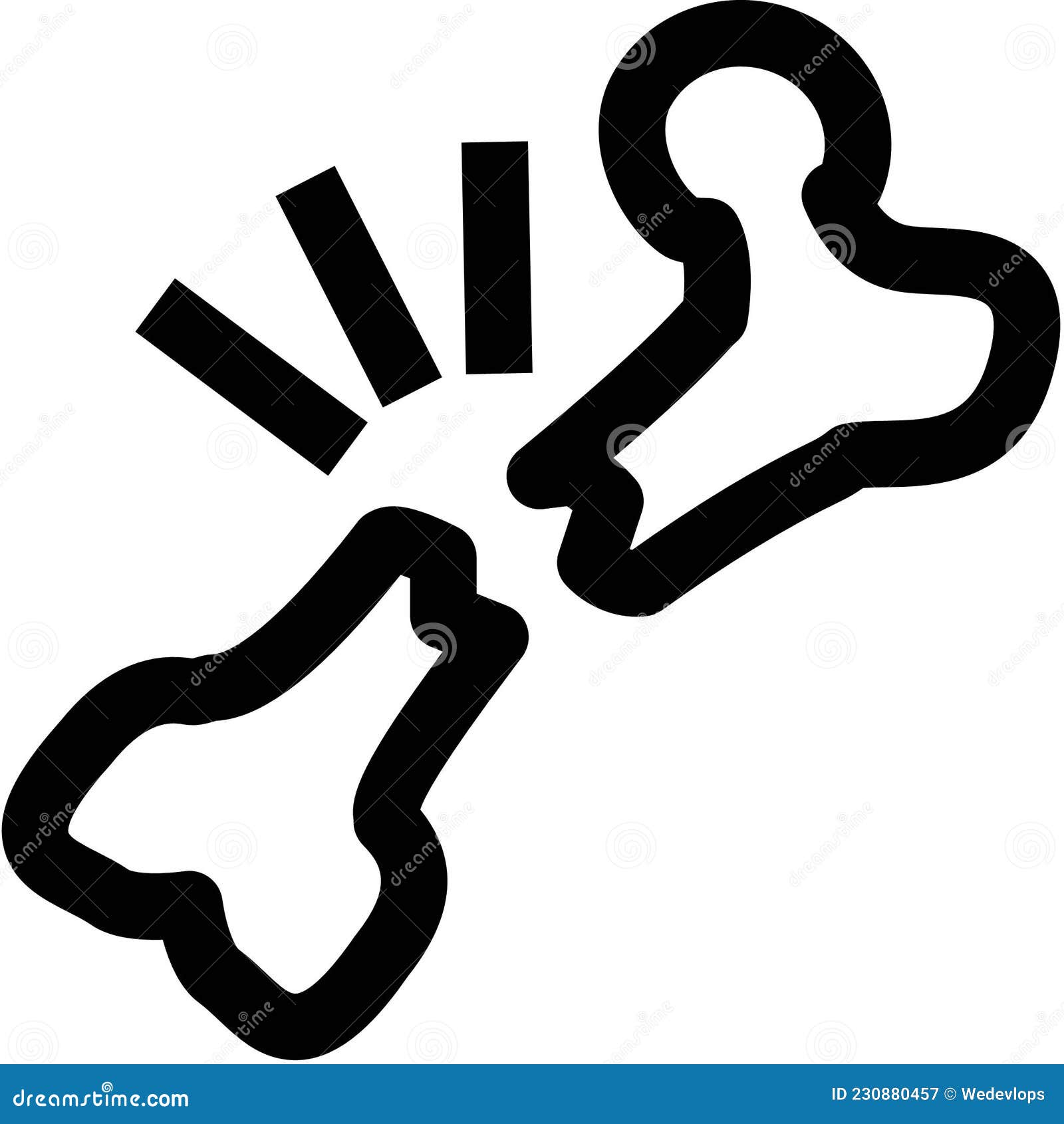 Bone broken sign stock image. Illustration of cartoon - 230880457