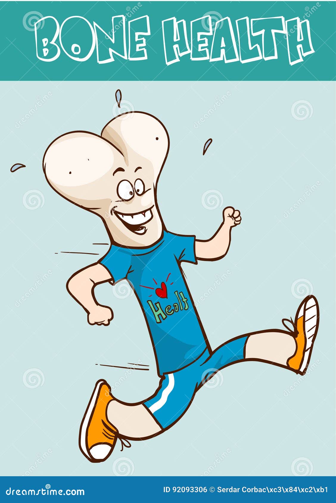 Bone Character Running for Health Stock Vector - Illustration of ...