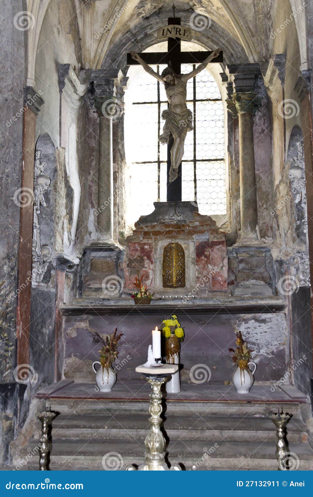 Bone Church Kostnice - Front Altar Stock Image - Image of hora, kutna ...