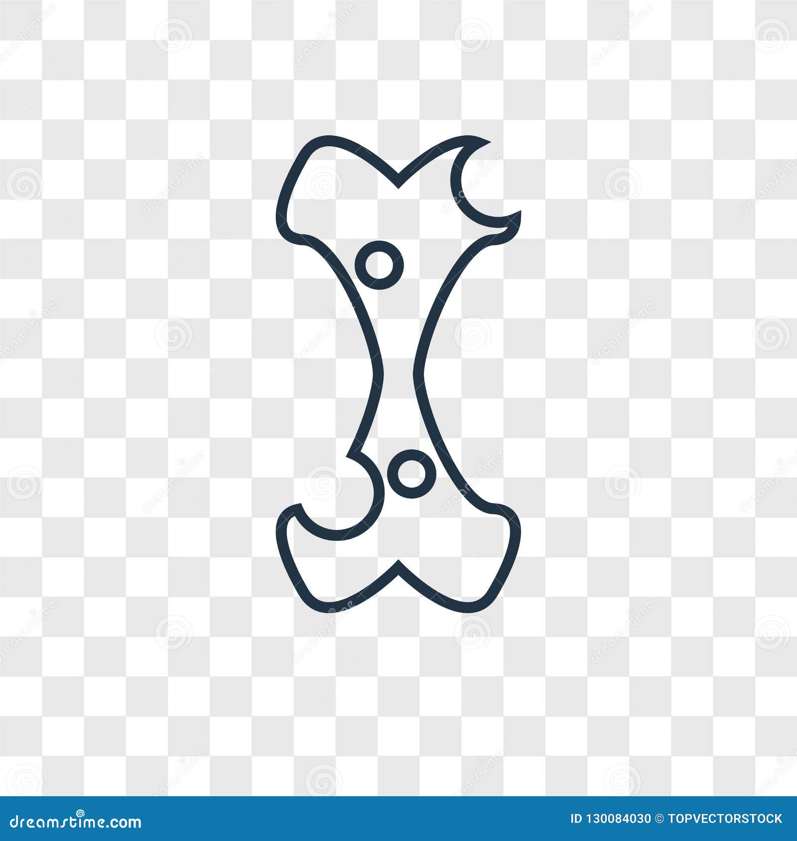 Bone Concept Vector Linear Icon Isolated on Transparent Background ...