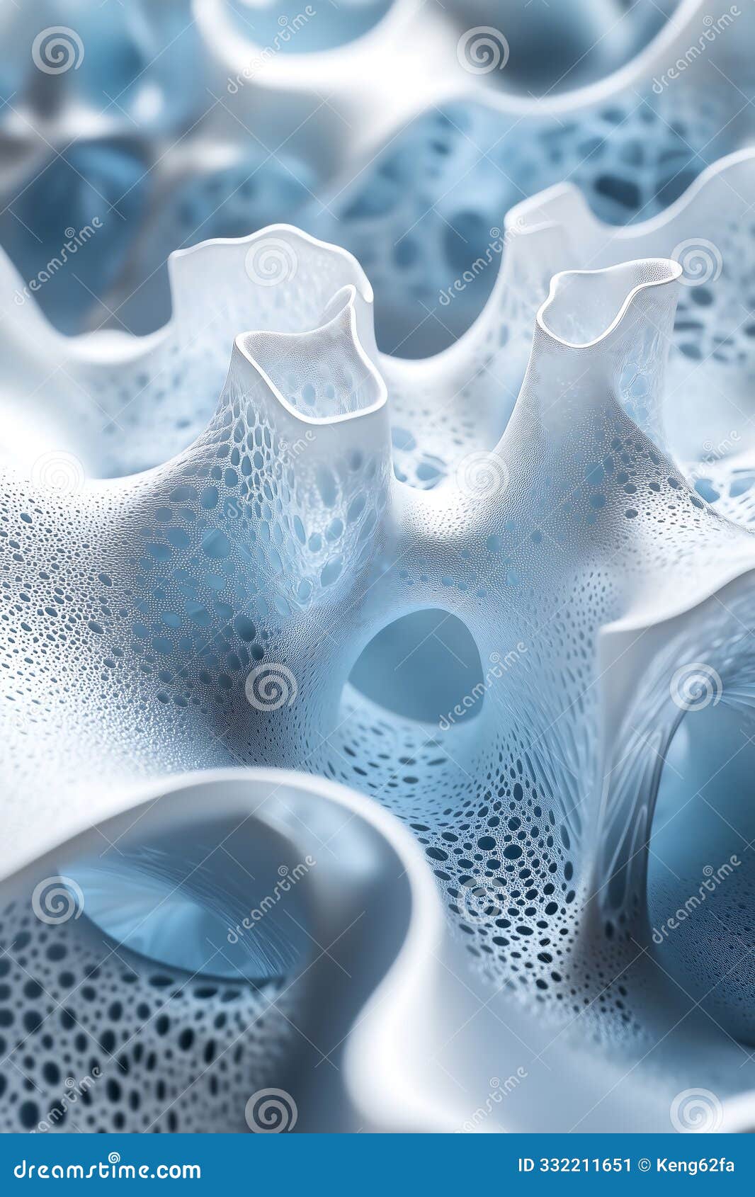 Bone Delicate Transparent Structures in Soft Blue Stock Illustration ...