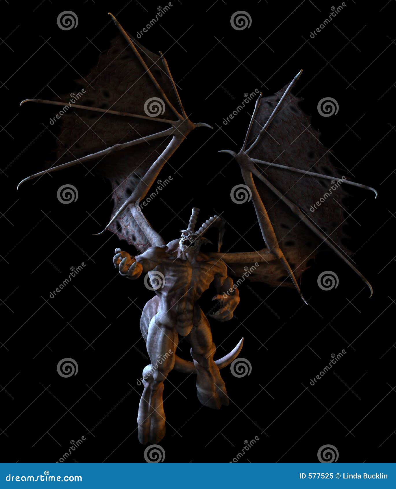 Bone Demon - with Clipping Path Stock Illustration - Illustration of ...