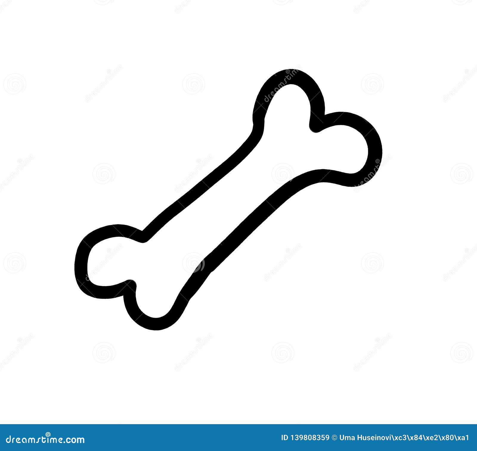 A Cute Simple Bone Doodle stock illustration. Illustration of creative ...