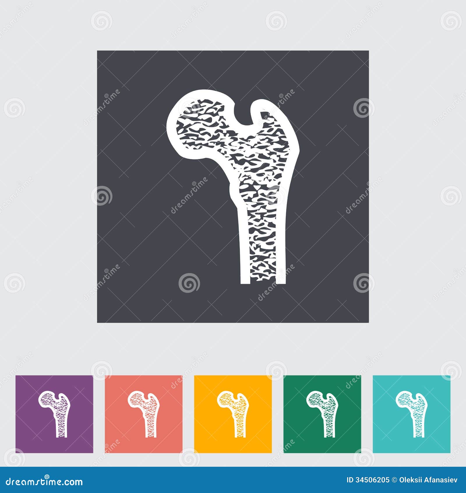 Bone flat icon. stock vector. Illustration of flat, white - 34506205