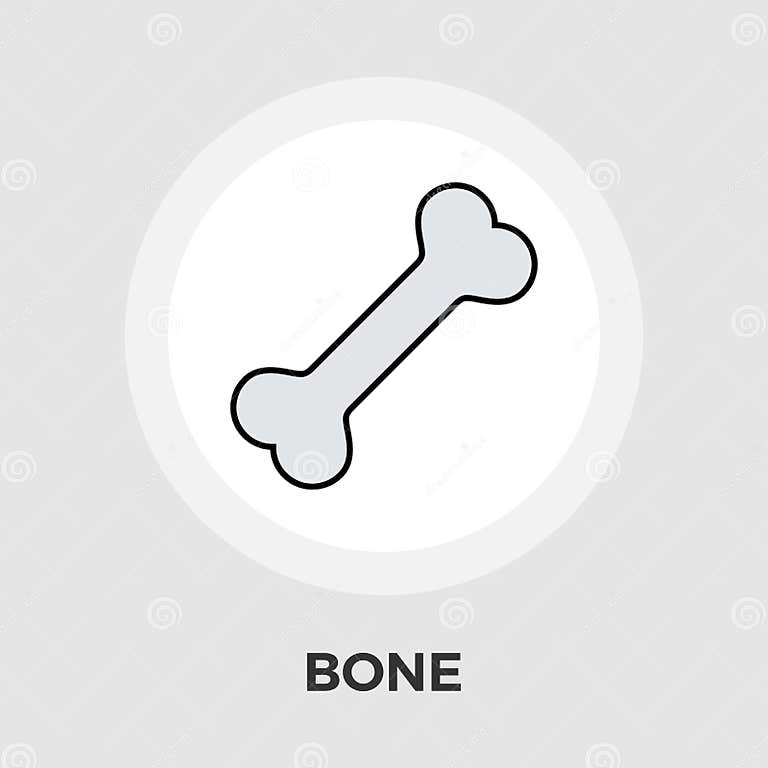Bone flat icon. stock vector. Illustration of icon, cartoon - 92417180