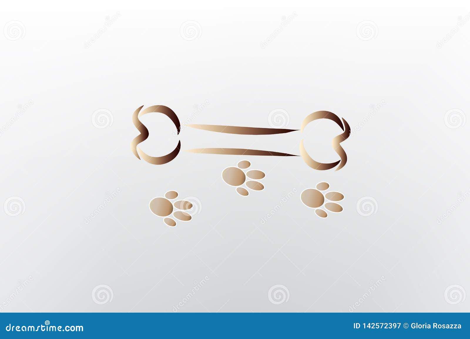 Bone And Foot Paws Stylized Logo Icon Cartoon Vector | CartoonDealer ...