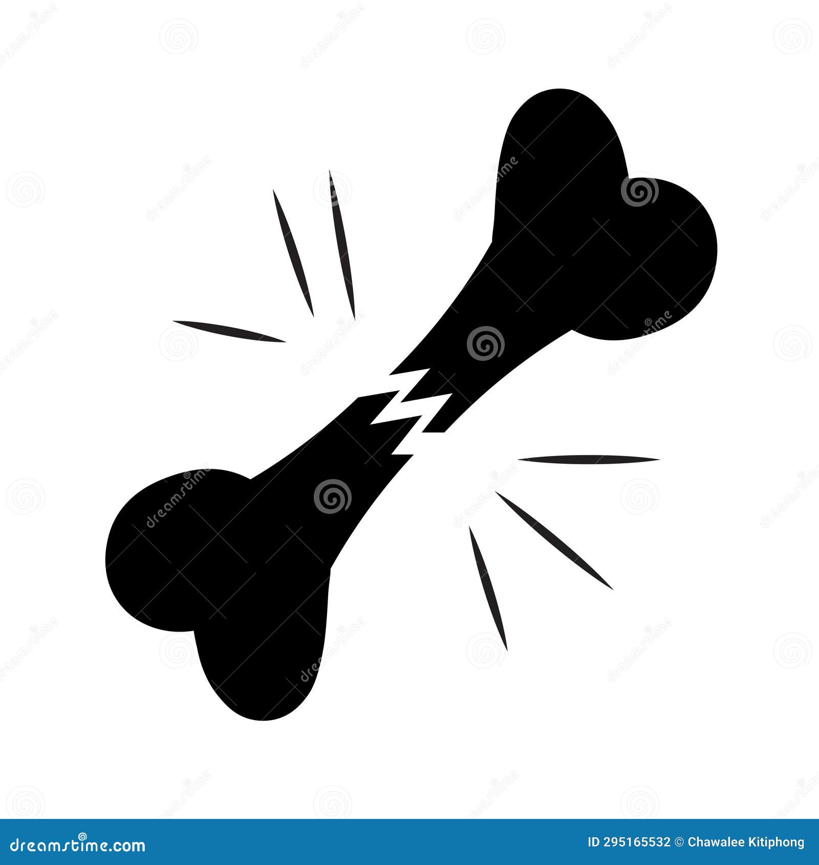 Bone Fractur Hand Drawing Vector Outline EPS Stock Illustration ...