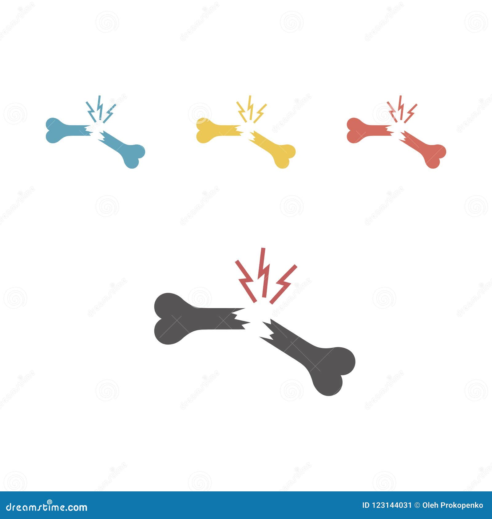 Bone Fracture Icon. Vector Sign. Stock Vector - Illustration of gnawed ...