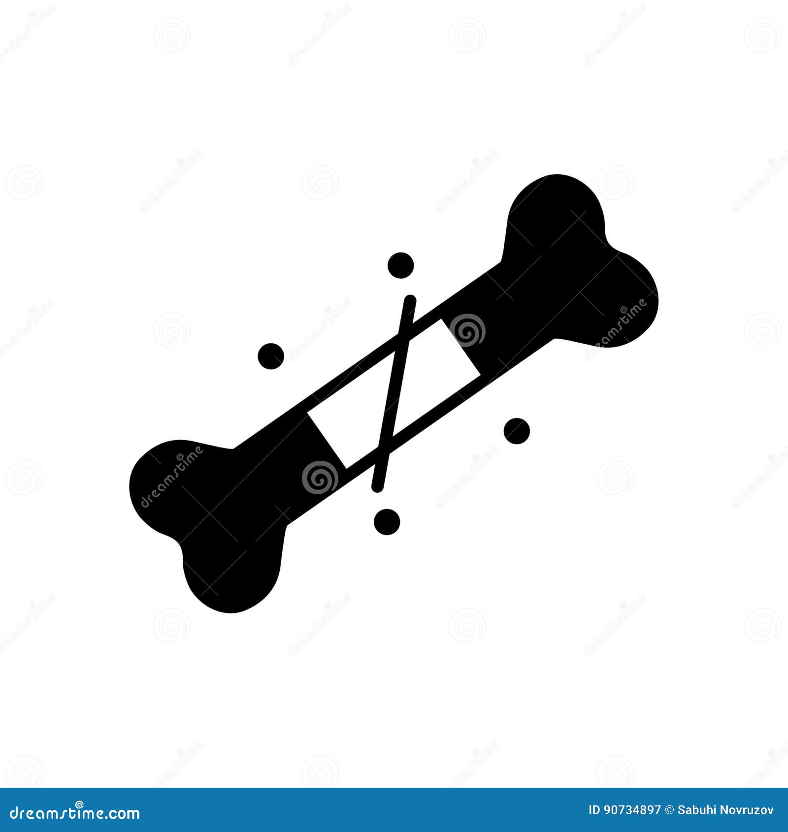 Bone Fracture Icon on White Background. Outline Bone Icon Stock Vector ...