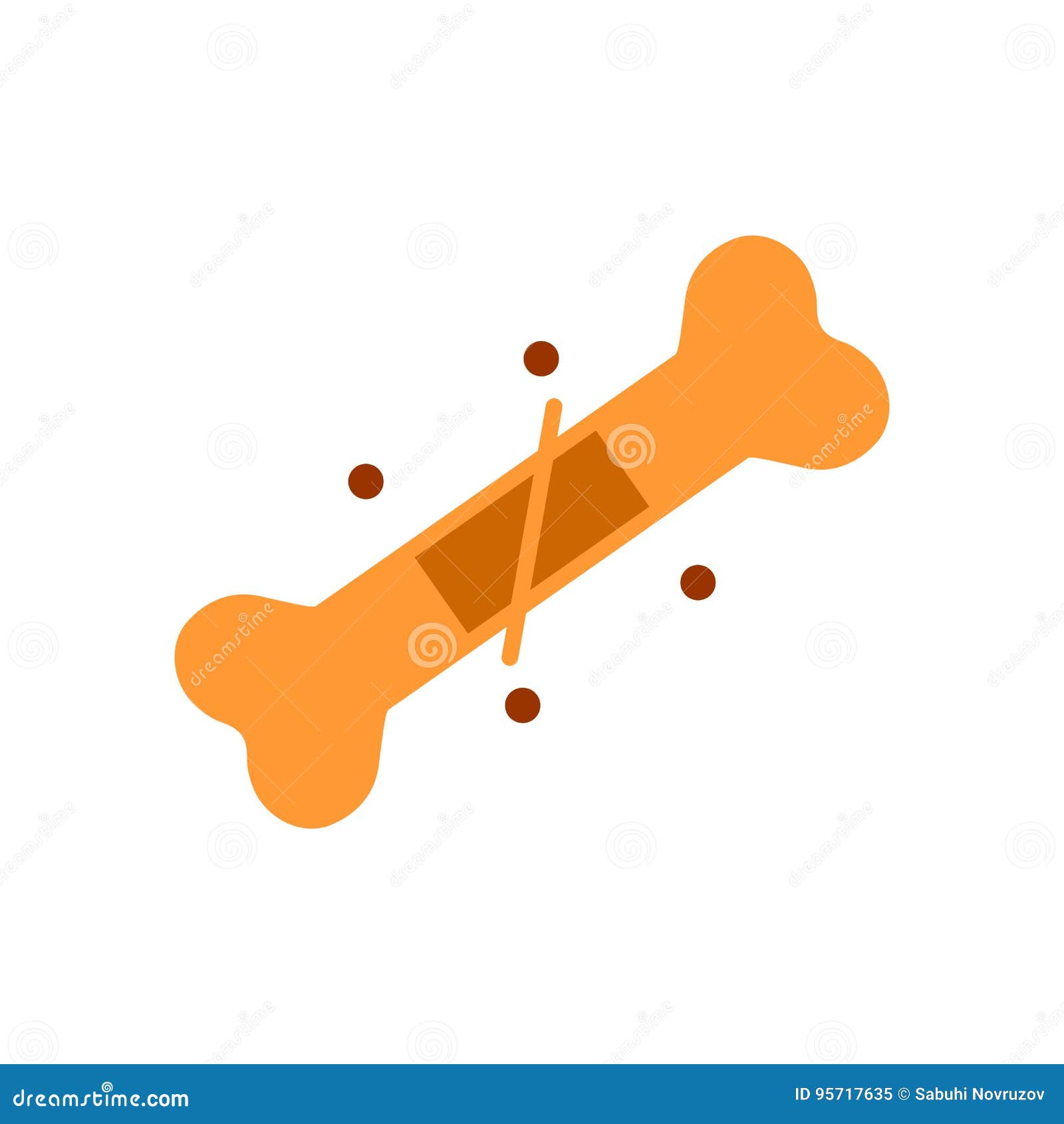 Bone Fracture Icon on White Background. Solid Flat Bone Icon Stock ...