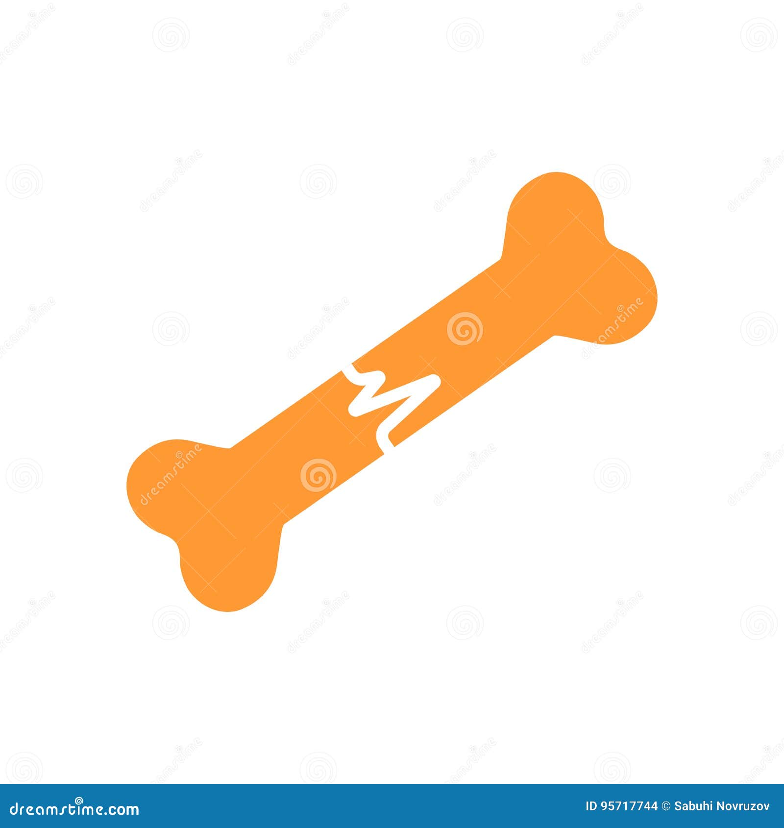 Bone Fracture Icon on White Background. Solid Flat Bone Icon Stock ...