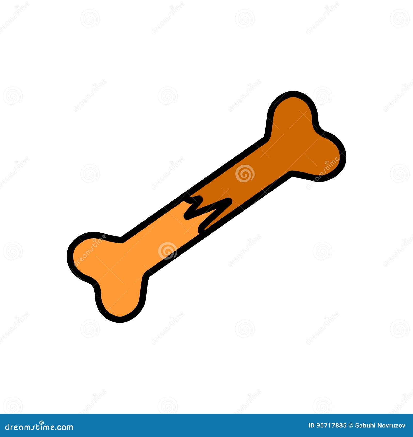 Bone Fracture Icon on White Background. Solid Flat Bone Icon Stock ...