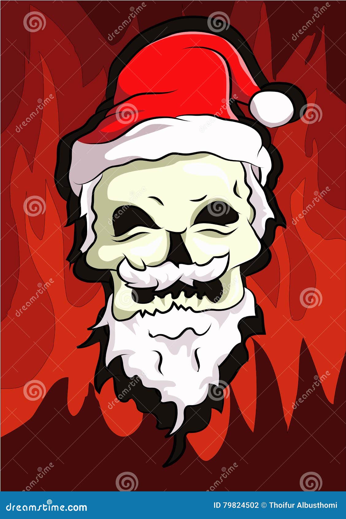 Bone head wear santa hat stock illustration. Illustration of christmas ...