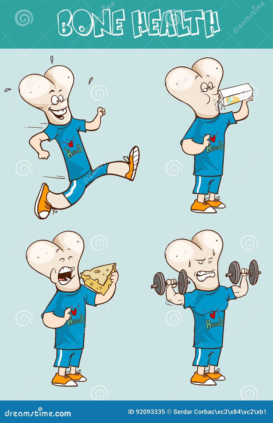 Bone Health Vector Illustration Stock Vector - Illustration of food ...