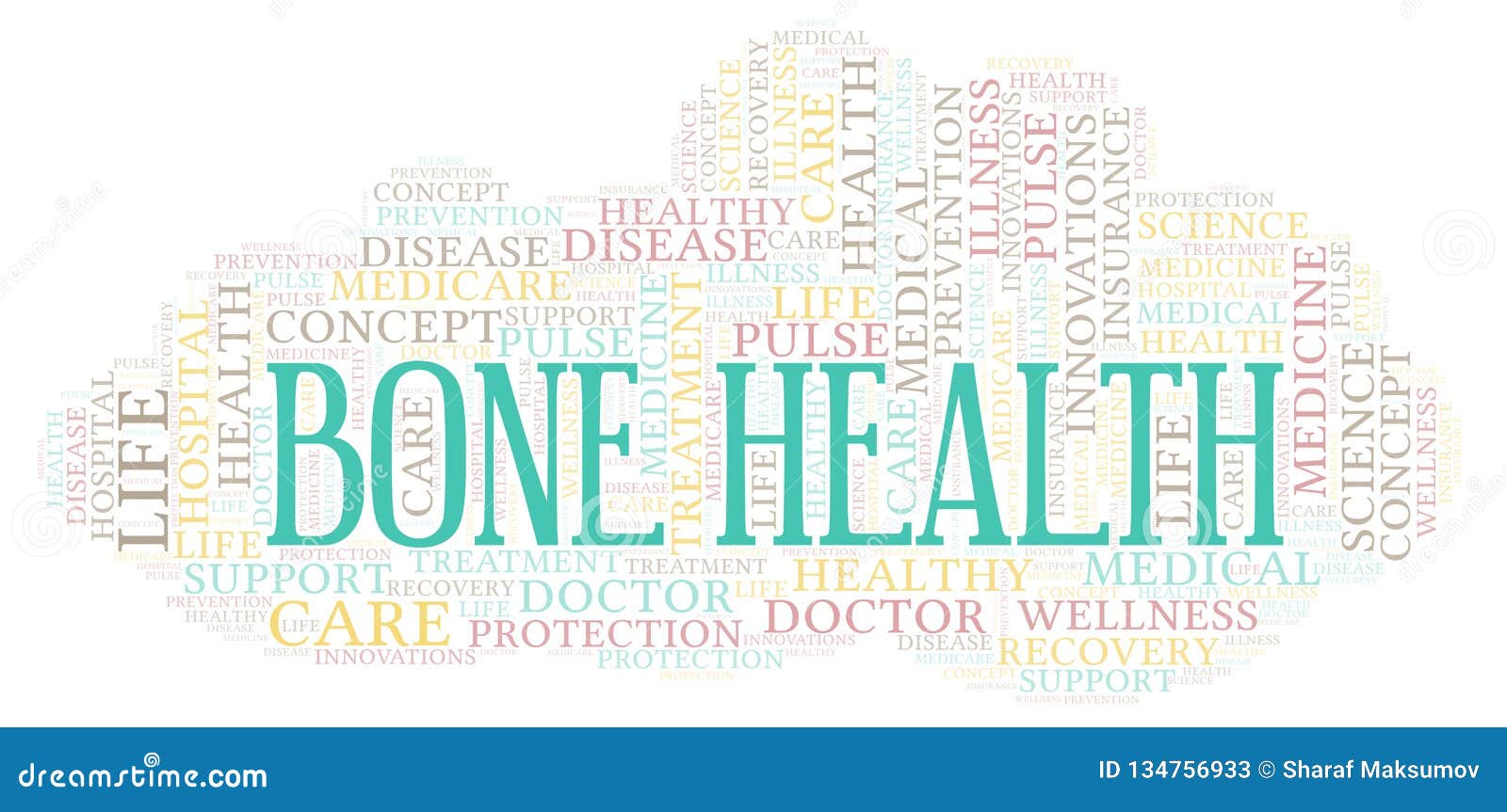 Bone Health word cloud stock illustration. Illustration of font - 134756933