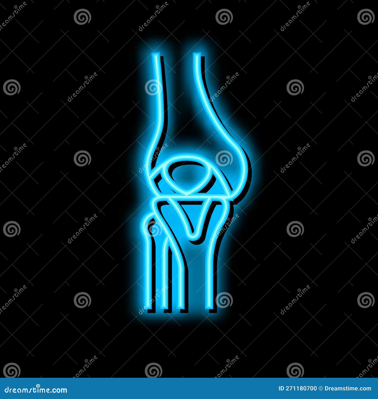 Bone Human Neon Glow Icon Illustration Stock Vector - Illustration of ...