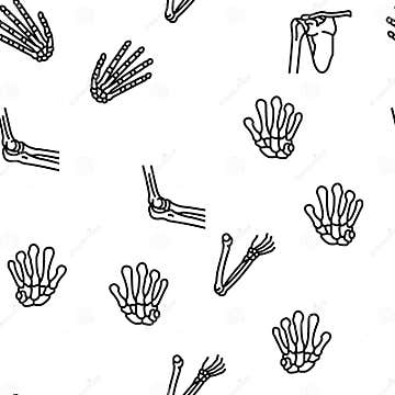 Bone Human Skeleton Structure Vector Seamless Pattern Stock Vector ...