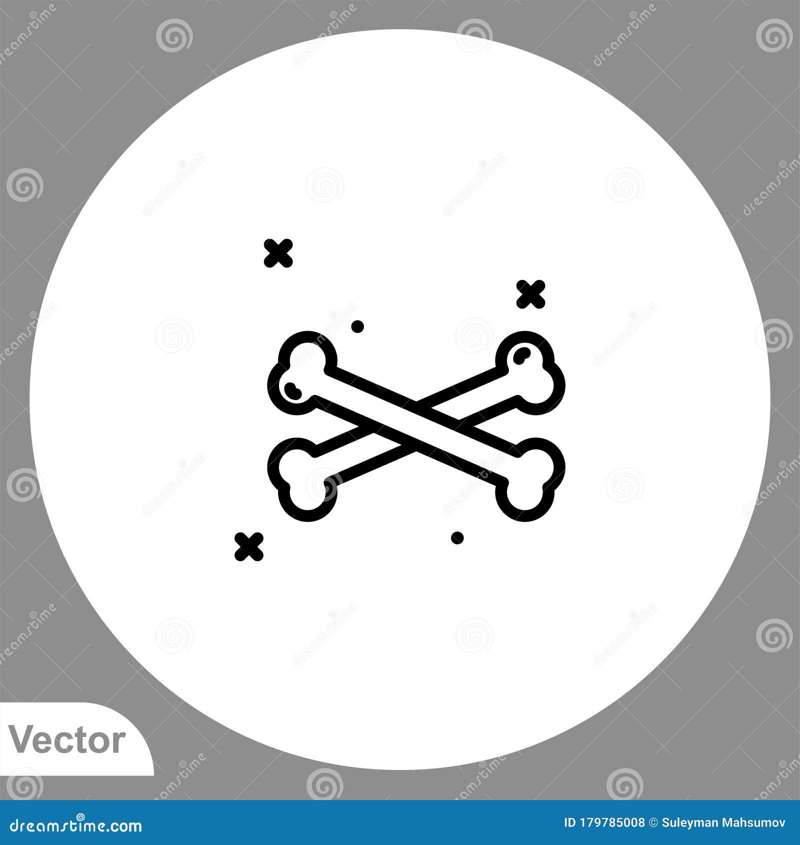 Bone Vector Icon Sign Symbol Stock Illustration - Illustration of ...