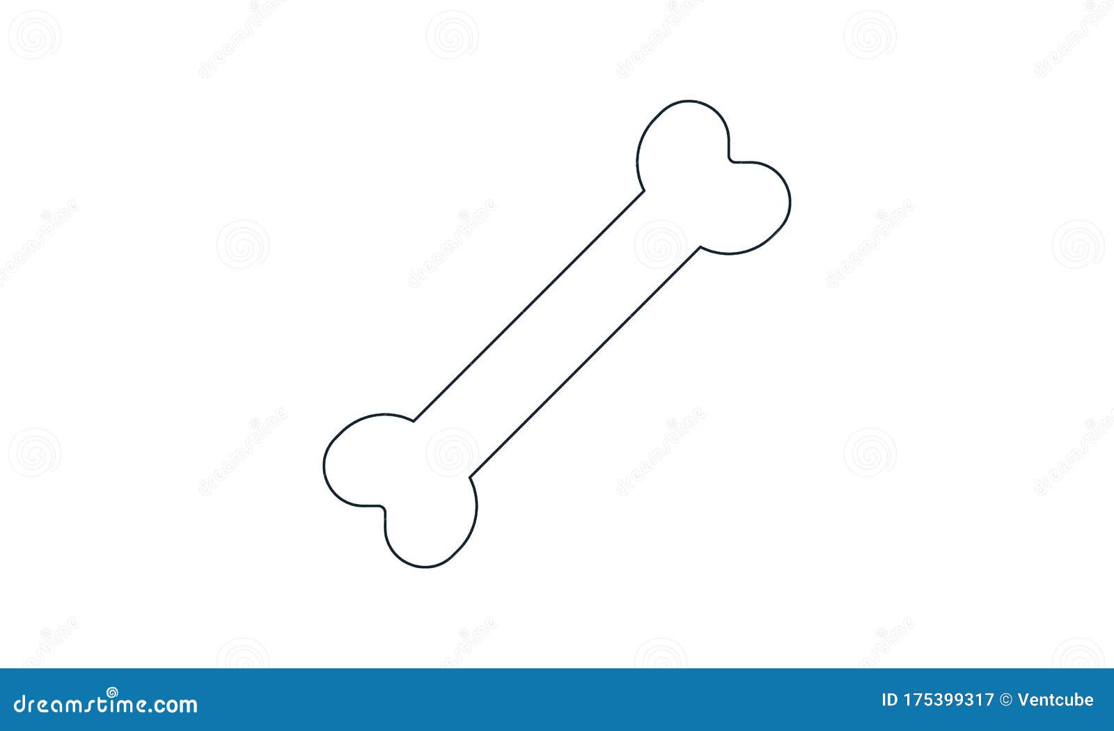 Bone Icon on White Background Vector Image Stock Illustration ...