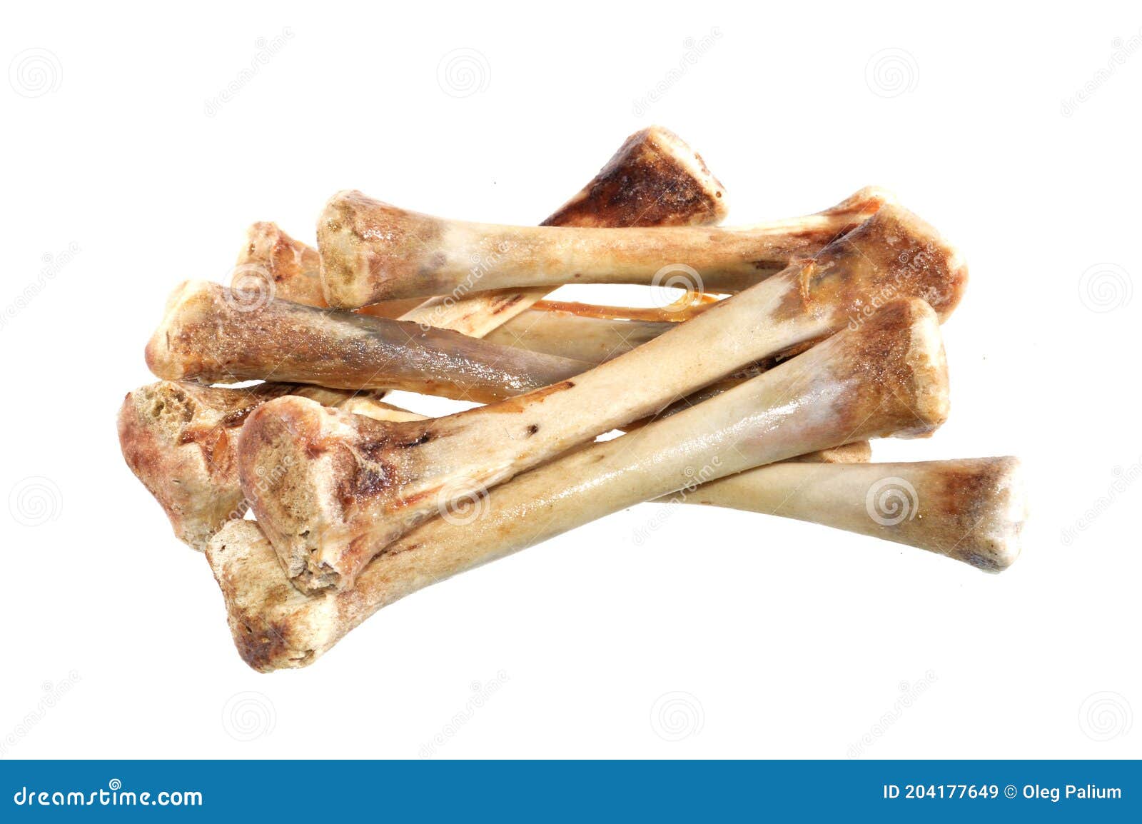 Bone Isolated on White Background Stock Image - Image of color, cook ...