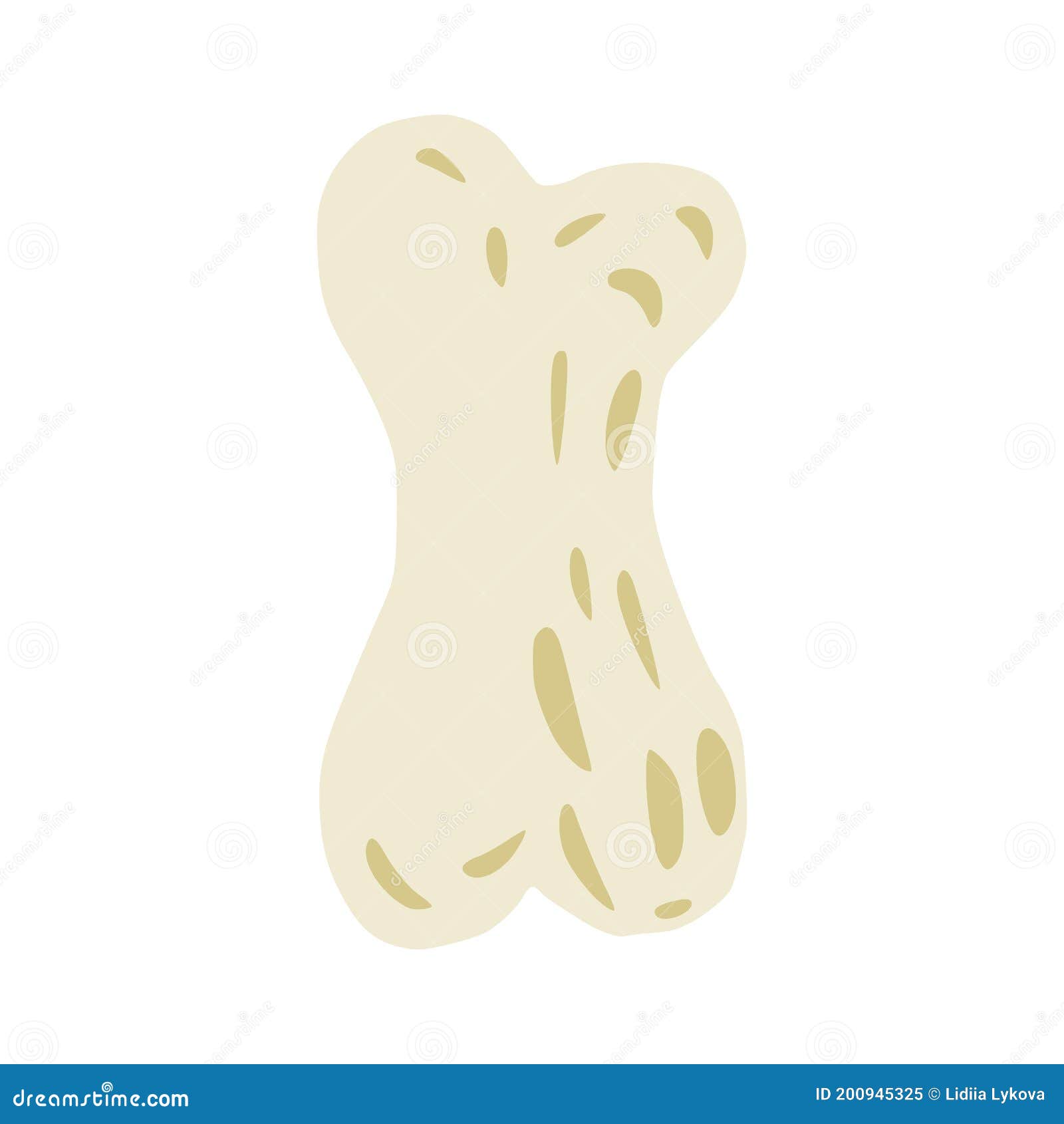 Bone Isolated on White Background. Simple Bone Size Small Sketch Hand ...