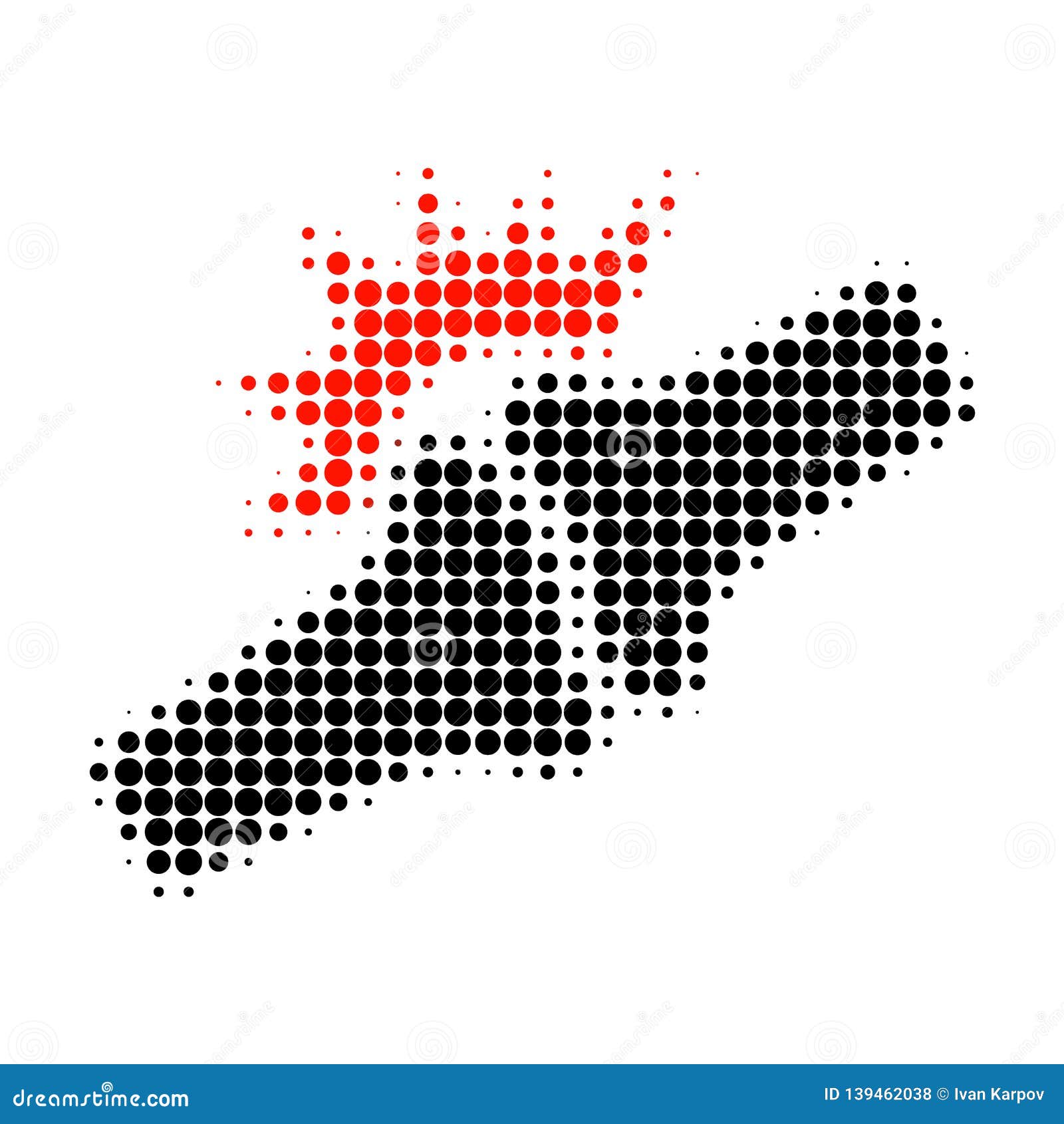 Bone Joint Fracture Halftone Dotted Icon Stock Vector - Illustration of ...