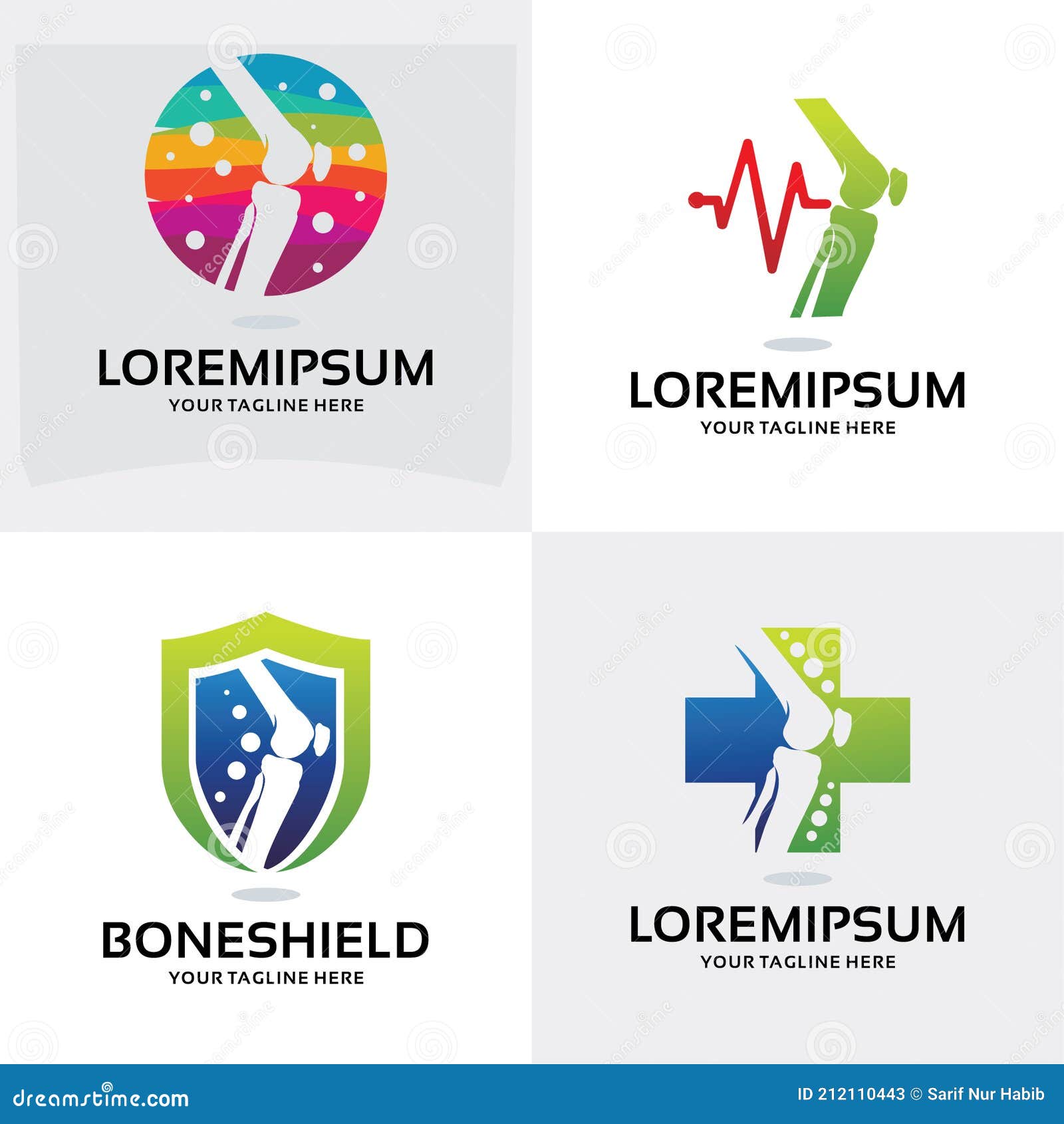 Bone Joint Logo Set Design Template Collection Stock Vector ...