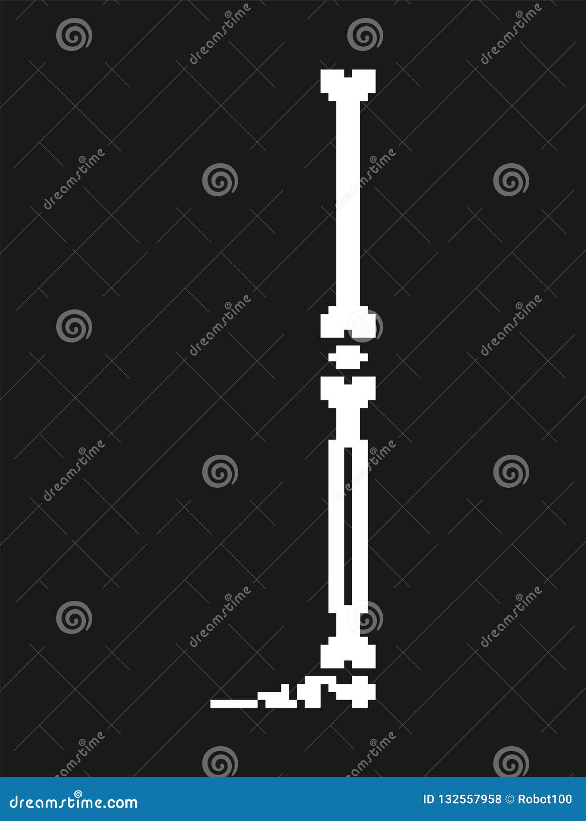 Bone Leg Pixel Art. Bones Anatomy 8 Bit. Pixelate Human Skeleton Vector ...