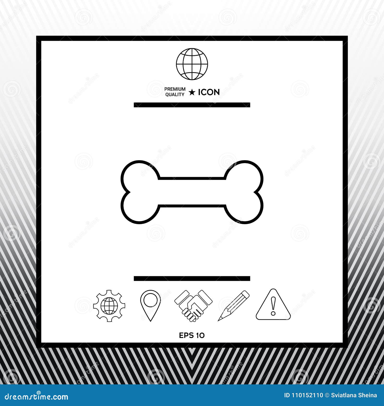 Bone line icon stock vector. Illustration of bone, orthopedic - 110152110